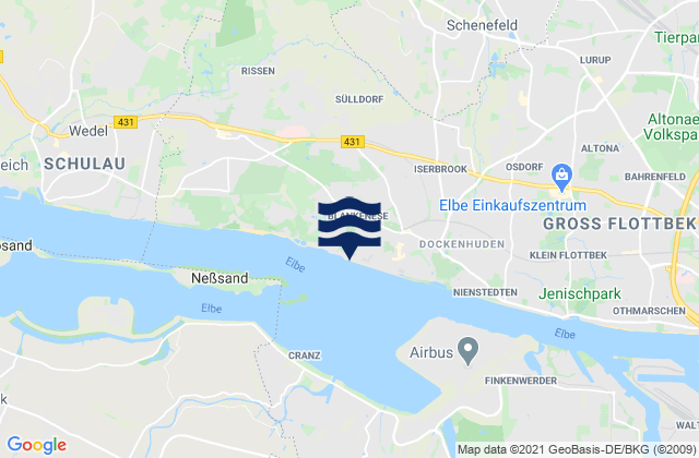 Blankenese (Unterfeuer) Gezeiten | Hochwasser Tidenkalender | Ebbe und ...