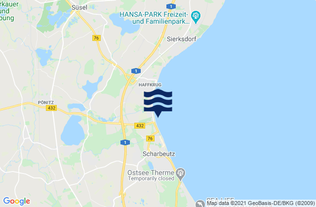 Scharbeutz Gezeiten | Hochwasser Tidenkalender | Ebbe und Flut | DE